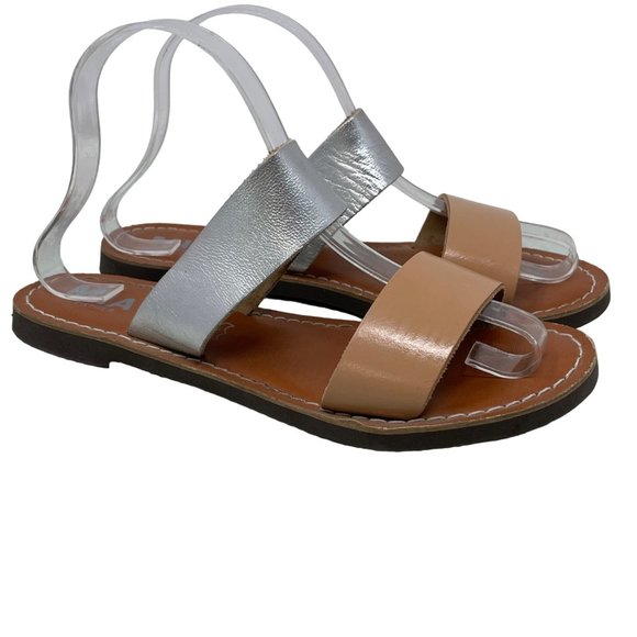 MIA | Shoes | Mia Flat Sandals Womens 75m Double Strap Slide Leather ...